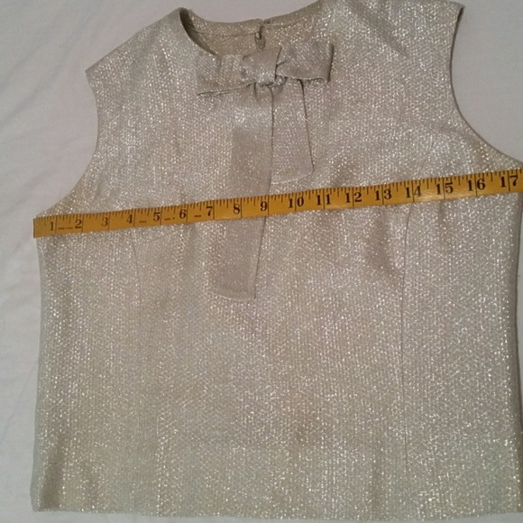 Vintage | Tops | Vintage 6s 960s Silver Lurex Bow Top | Poshmark